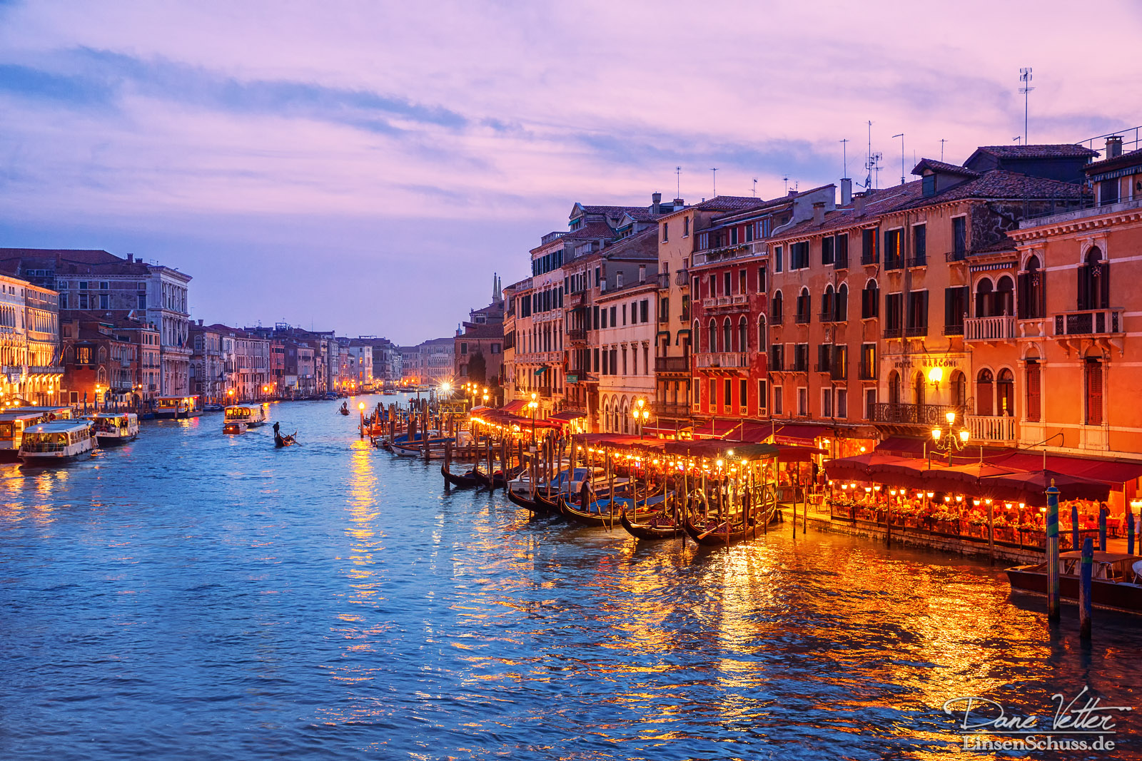 View from Rialto Bridge in Venice